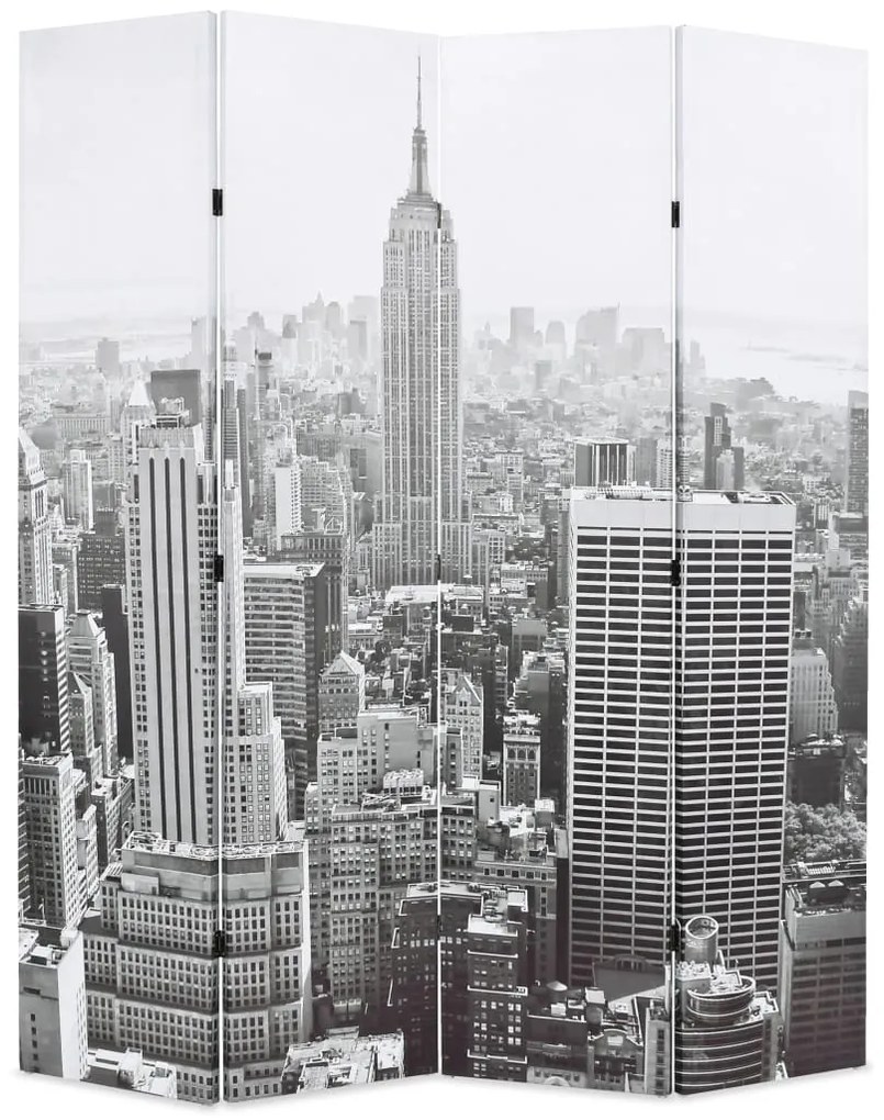 vidaXL Marketos Skládací paraván 160 x 170 cm Denní New York černobílý