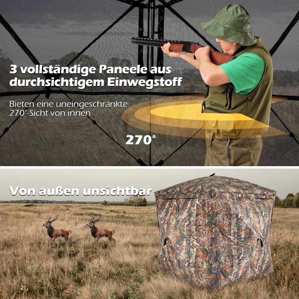 Costway 270° průhledný maskovací stan výsuvný vyrobený z robustního Oxfordu