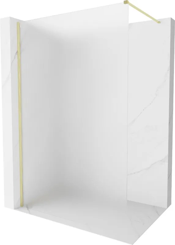 Mexen, Mexen Kioto-X sprchová stěna 100 x 200 cm, matná 10 mm, broušené zlato - 800-100-101-55-30-X
