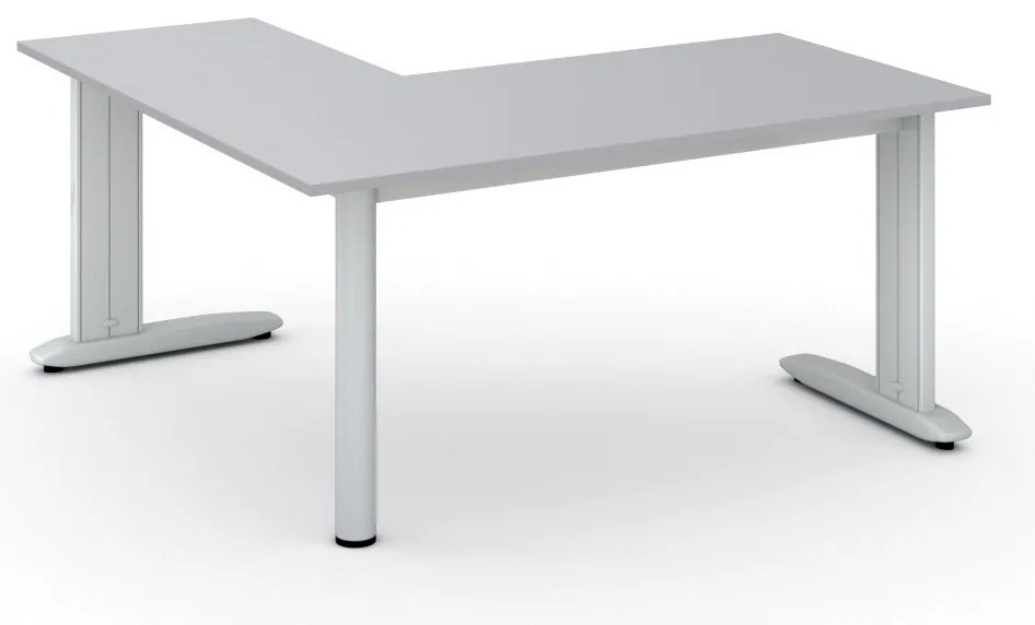 Rohový kancelářský stůl PRIMO FLEXIBLE, 160x160 cm, šedá
