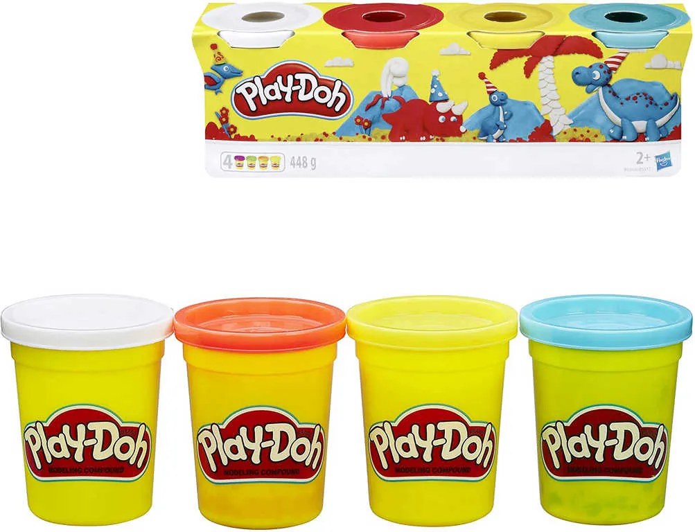 HASBRO PLAY-DOH Modelína sada 4 kelímky  448g dinosauři 14b5517