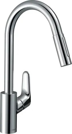 Hansgrohe Focus dřezová baterie s vytahovací sprškou, 2 proudy chrom 31833000