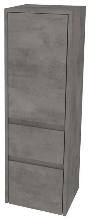 Mereo Opto koupelnová skříňka vysoká 125 cm, levé otevírání, Multidecor, Beton tmavě šedý CN995LBET2
