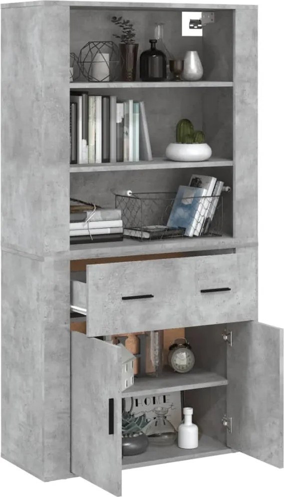 Skříň highboard betonově šedá kompozitní dřevo 3185379