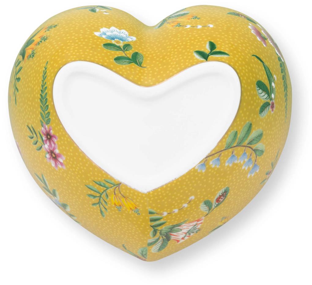 Pip Studio La Majorelle malá zapékací miska ve tvaru srdce, žlutá (Zapékací miska 16x14.5x6cm)