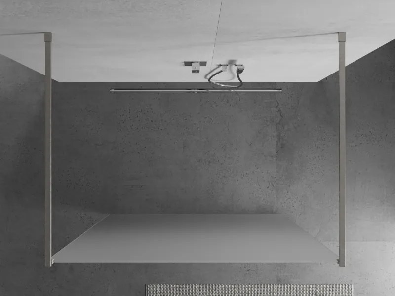 Mexen Kioto, sprchová zástěna Walk-In 100 x 200 cm, 8mm sklo námraza, broušená ocel profil, 800-100-002-97-30