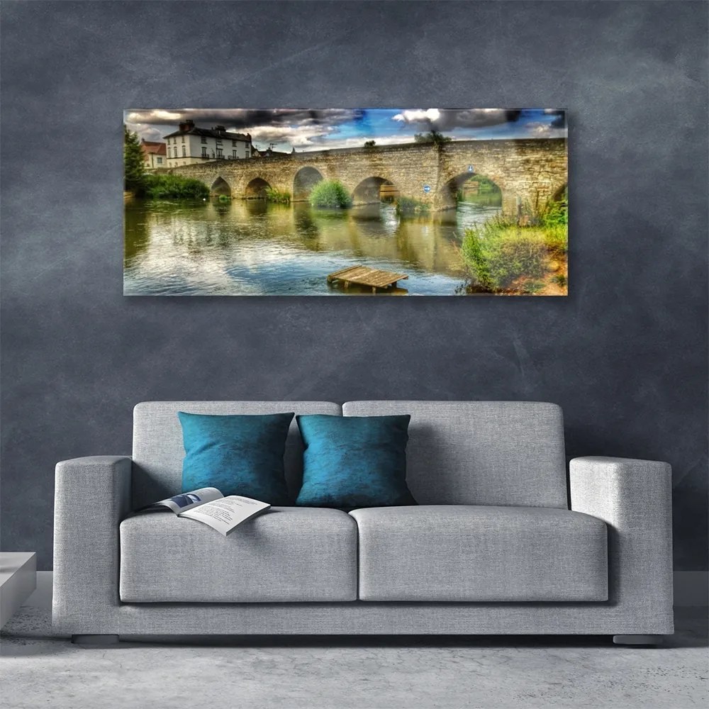 Plexisklo-obraz Most Řeka Architektura 125x50 cm