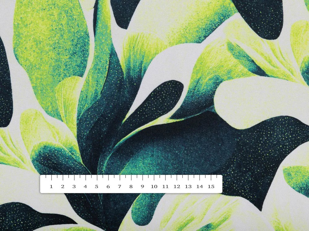 Biante Dekorační běhoun na stůl Rongo RGP-505 Velké zelené listy 20x160 cm
