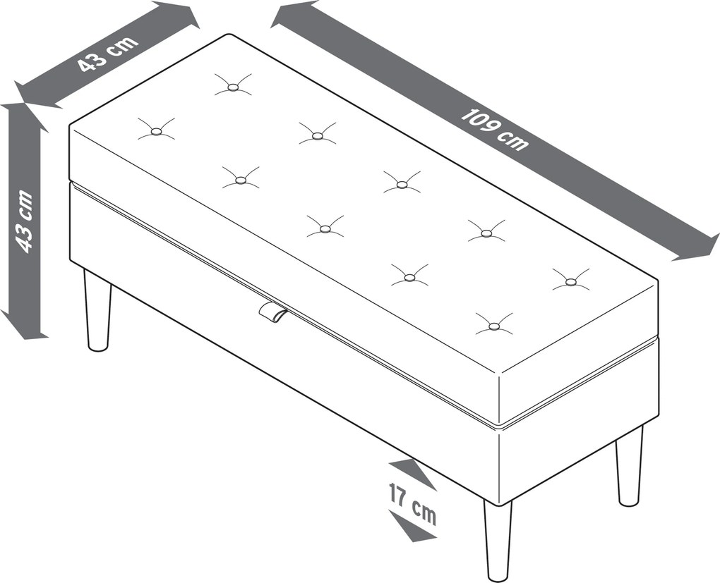 Tchibo - Polstrovaná lavice s úložným prostorem - barva: růžová