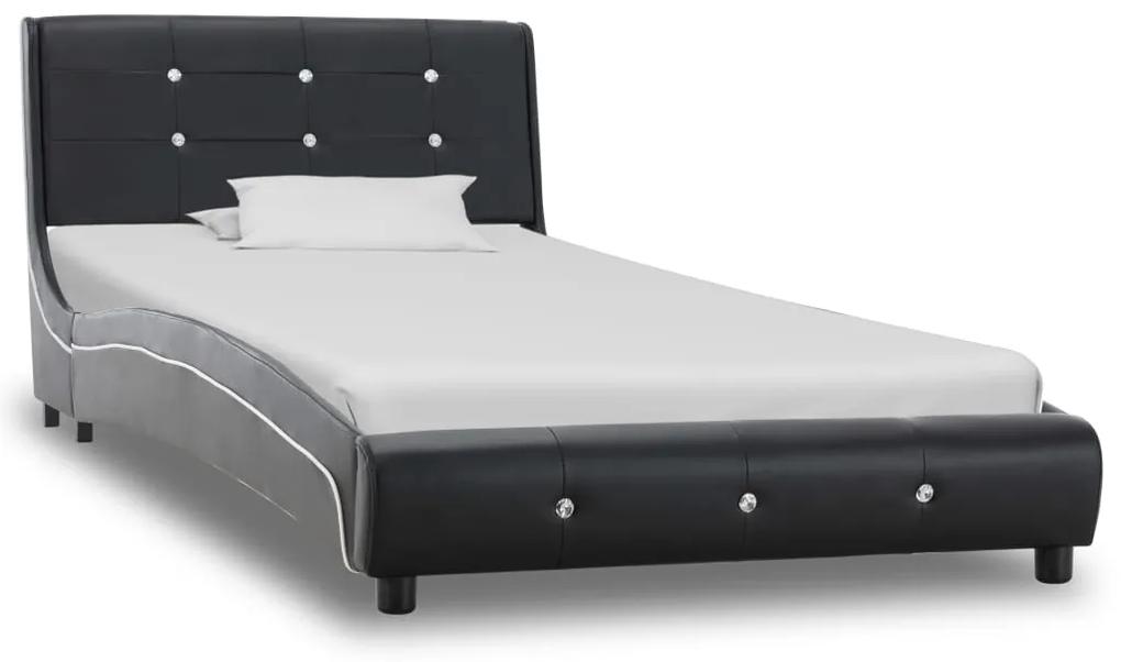 280317 vidaXL Rám postele černý umělá kůže 90 x 200 cm