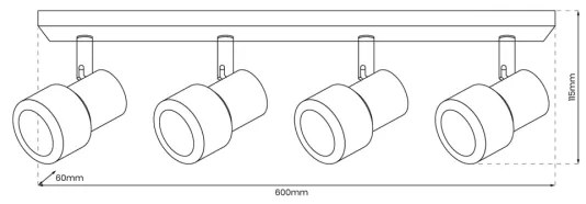 Bodové svítidlo CINO 4xGU10/8W/230V černá