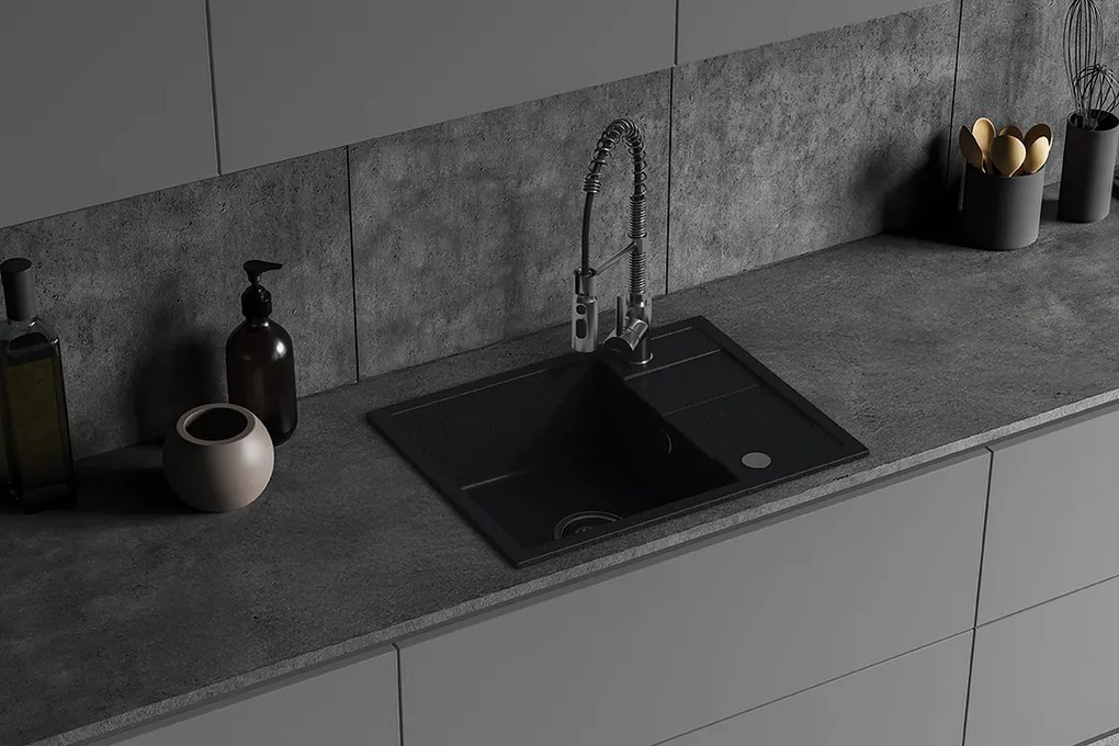 Kuchinox Serpen, vysoká dřezová baterie, černá matná, LAV-BKP_76SD