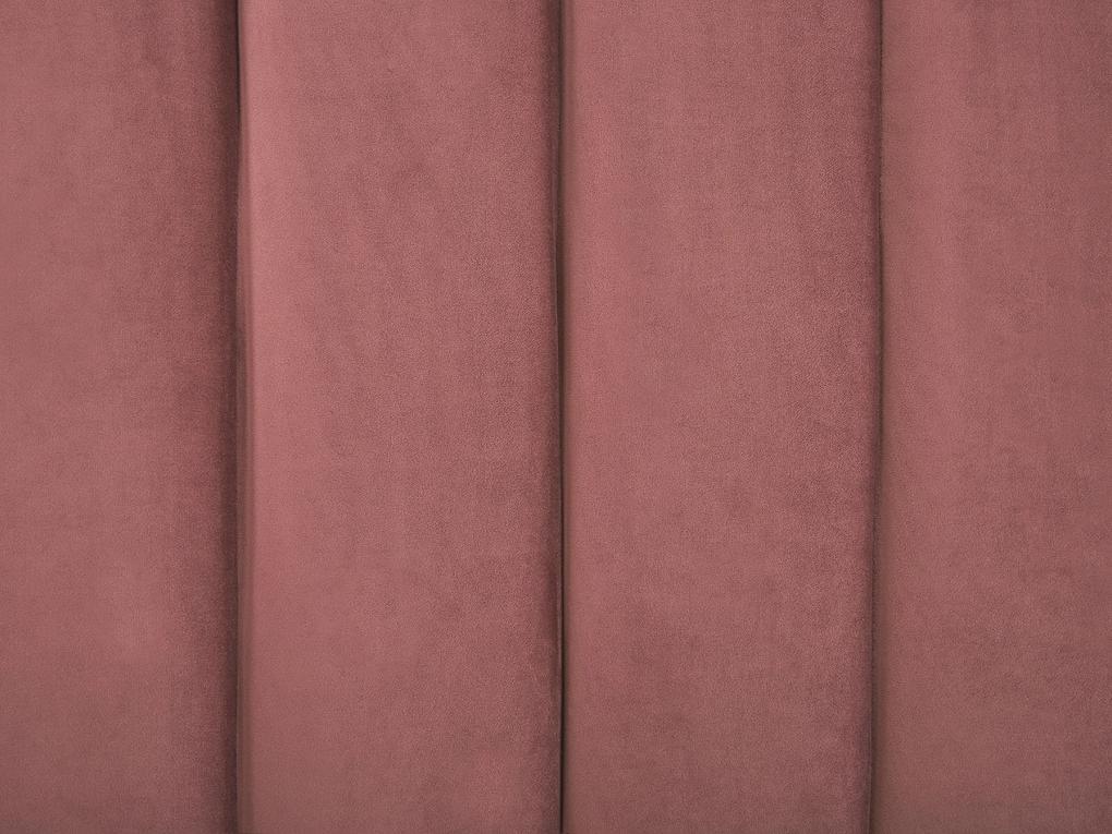 Sametová postel 180 x 200 cm růžová AMBILLOU Beliani