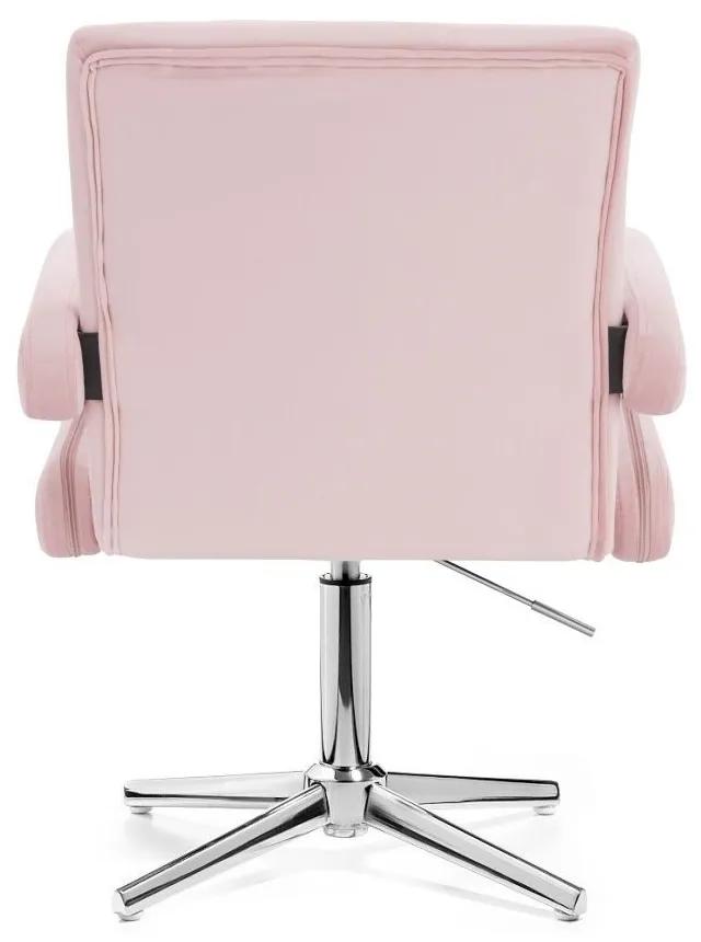 LuxuryForm Židle BOSTON VELUR na stříbrném kříži - světle růžová