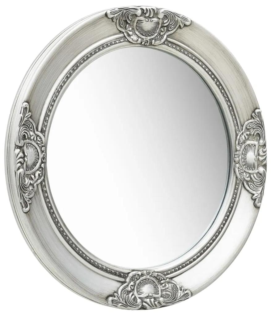 Nástěnné zrcadlo barokní styl 50 cm stříbrné - Default Title