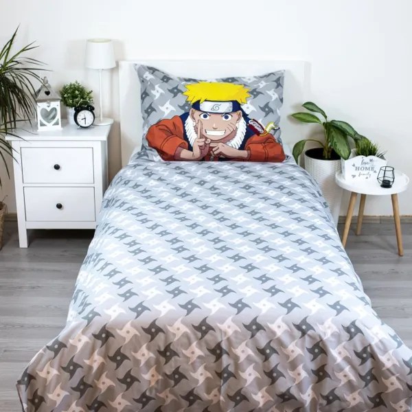 Jerry Fabrics Povlečení Naruto Grey 140x200, 70x90 cm