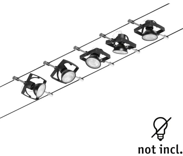 Paulmann 94434 - SADA 5xGU5,3/10W Bodové svítidlo MAC 230V černá