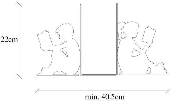 Zarážka na knihy 22x40,5 cm černá