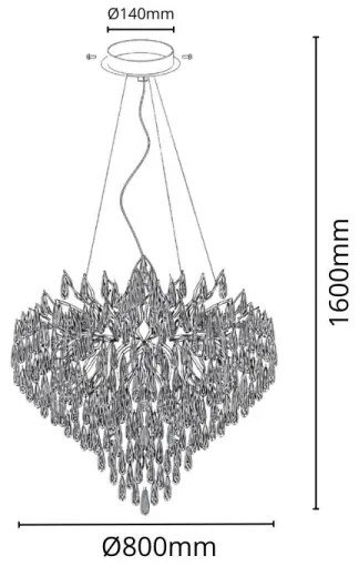Křišťálový lustr na lanku 12xG9/40W/230V zlatá
