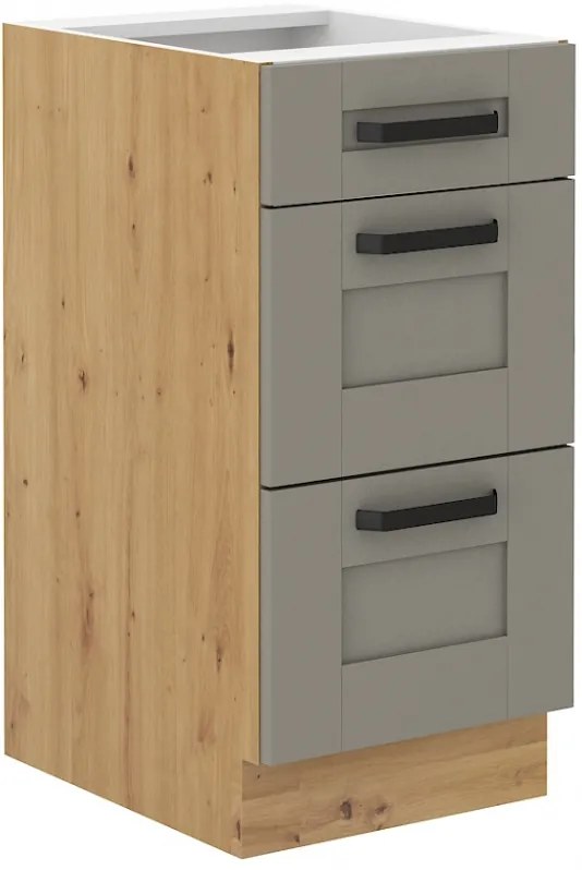 Kuchyňská skříňka LUNA 40 D 3S BB korpus: dub artisan, barva dvířek: bílá
