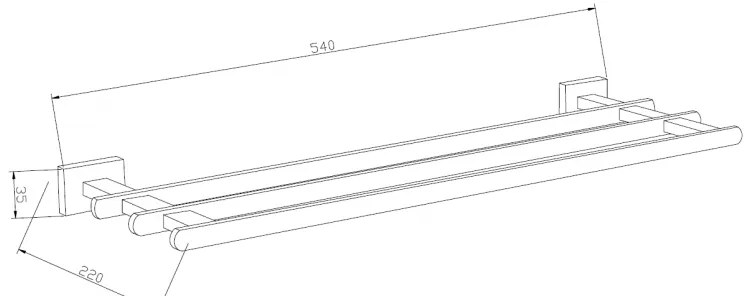 Mexen Arno polička na ručníky, růžová zlatá, 7020720-60