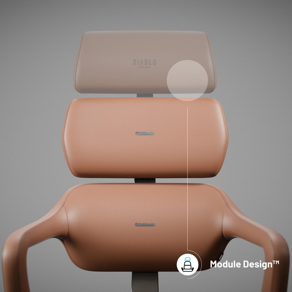 Hnědé kancelářská židle z ekokůže: Diablo V-Modular