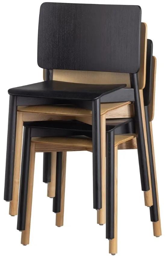 Hoorns Černá masivní jasanová jídelní židle Karala