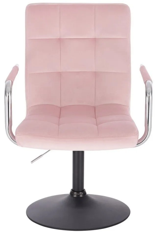 LuxuryForm DESIGN Otočná židle VERONA VELUR na černém talíři - růžová