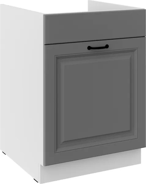 Kuchyňská skříňka Stilo 60 ZL 1S BB korpus bílá, dvířka šedá