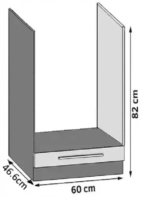 Kuchyňská skříňka Belini spodní pro vestavnou troubu 60 cm bílý lesk bez pracovní desky INF SDP60/0/WT/W/0/D
