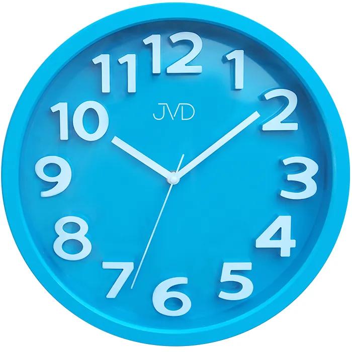 Modré čitelné netikající tiché dětské hodiny JVD HA48.4