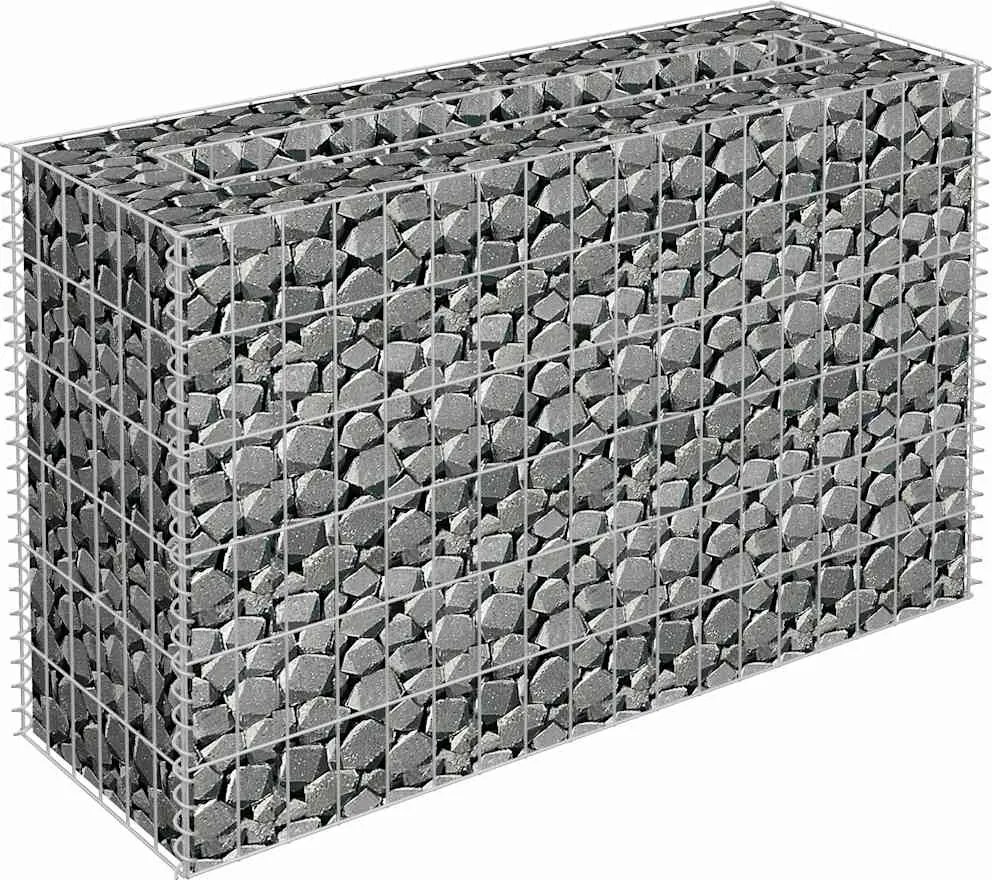Gabionový vyvýšený záhon pozinkovaná ocel 90 x 30 x 60 cm 145630