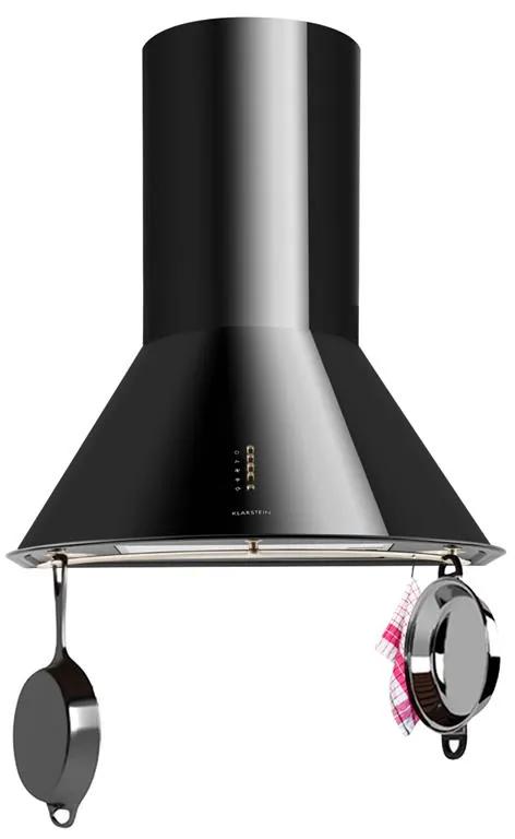Lumio Neo, digestoř, 60 cm, komínová, 610 m³/h, retro design, nerezová ocel, černá
