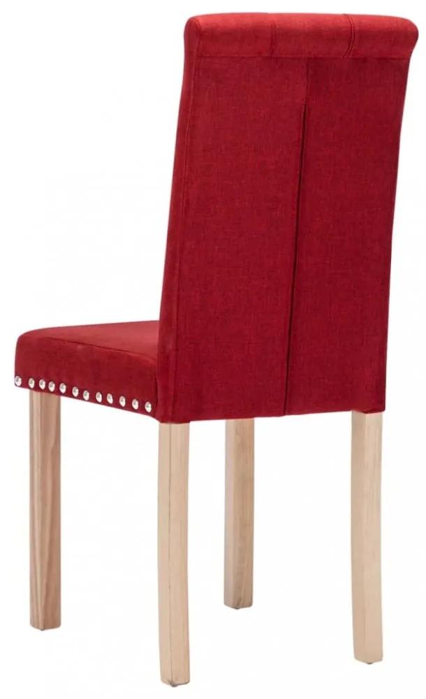 Jídelní židle 2 ks látka / dřevo Dekorhome Krémová
