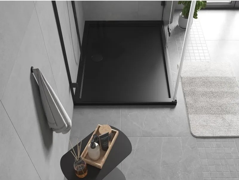 Mexen Flow obdélníková sprchová vanička slim 110 x 100 cm, černý mat - 46R701011