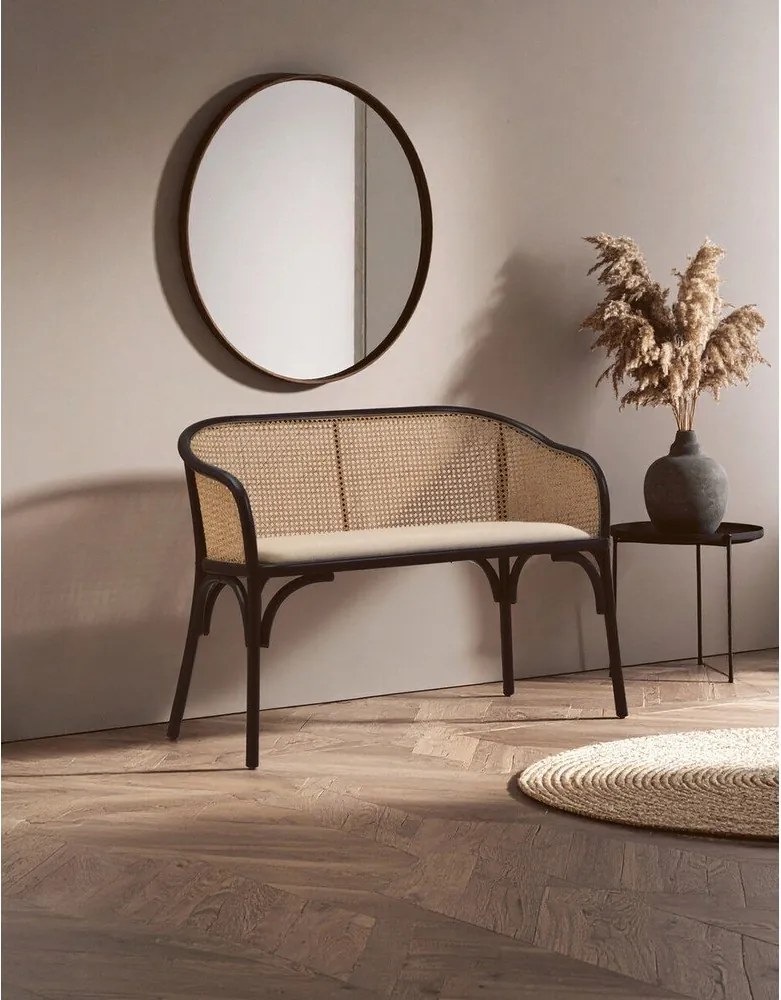 Černá/v přírodní barvě polstrovaná lavice Cebu – Premier Housewares