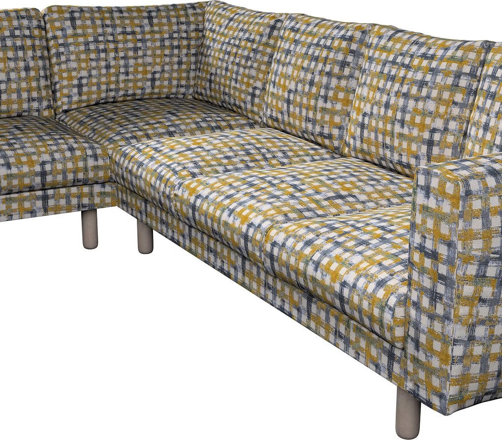 Potah na pohovku IKEA Norsborg rohová 5-místná barva modrá látka pletený vzor, vzorované
