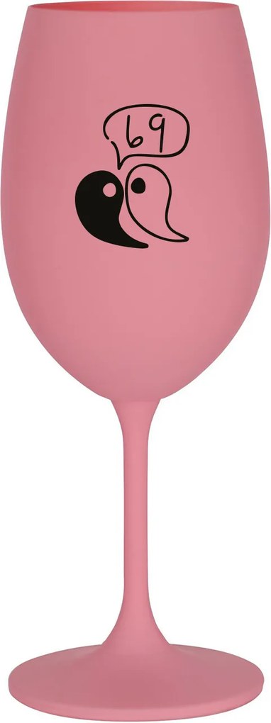 69 - růžová sklenice na víno 350 ml