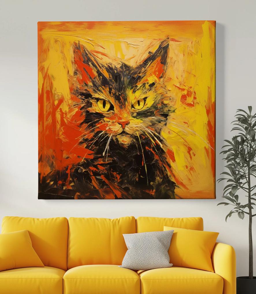 Obraz na plátně - Kočka paní Smithové FeelHappy.cz Velikost obrazu: 80 x 80 cm