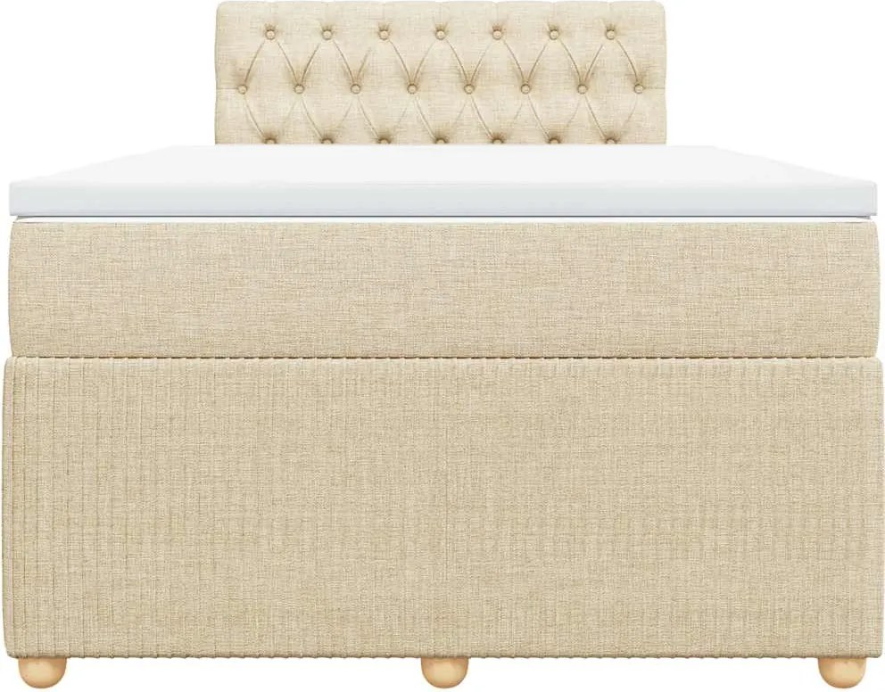 Box spring postel s matrací krémová 120x190 cm textil 3289707