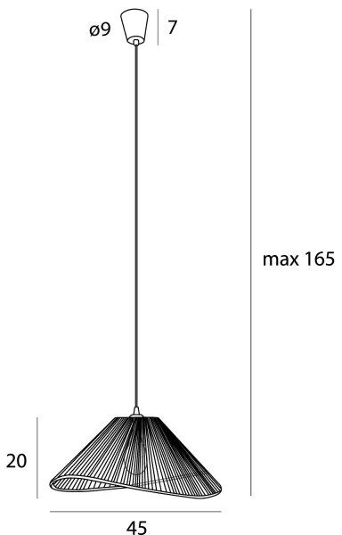 MAXLIGHT P0579 - Lustr na lanku AMALFI 1xE27/15W/230V pr. 45 cm černá