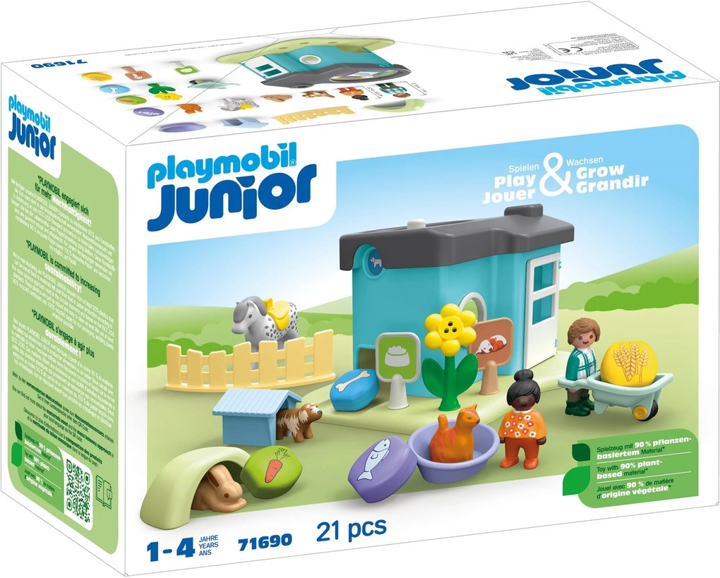 Playmobil 71690 junior: ustájení zvířat s dávkovačem krmiva