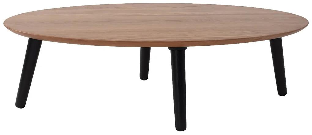 Dřevěný konferenční stolek RAGABA CONTRAST OVO 110 x 70 cm s černou podnoží