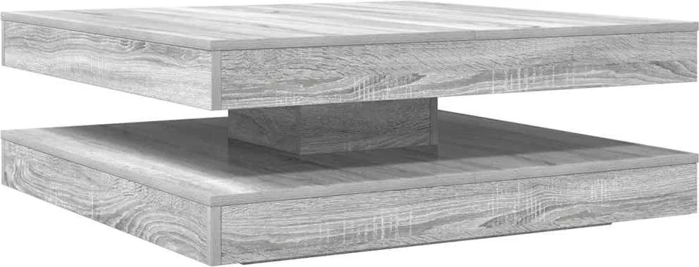 Konferenční stolek otočný o 360º šedý sonoma 90x90x34,5 cm 3321356