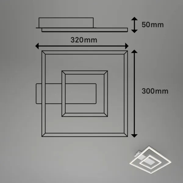 Briloner - LED Stropní svítidlo FRAME LED/22W/230V 3000K 30x32 cm matný chrom