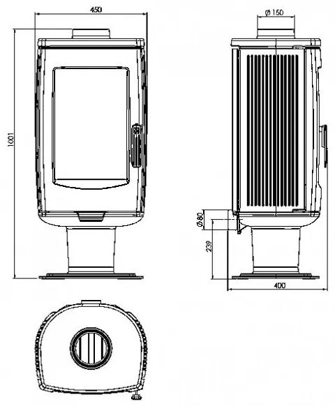 PLAMEN Litinová krbová kamna ARIA - černá