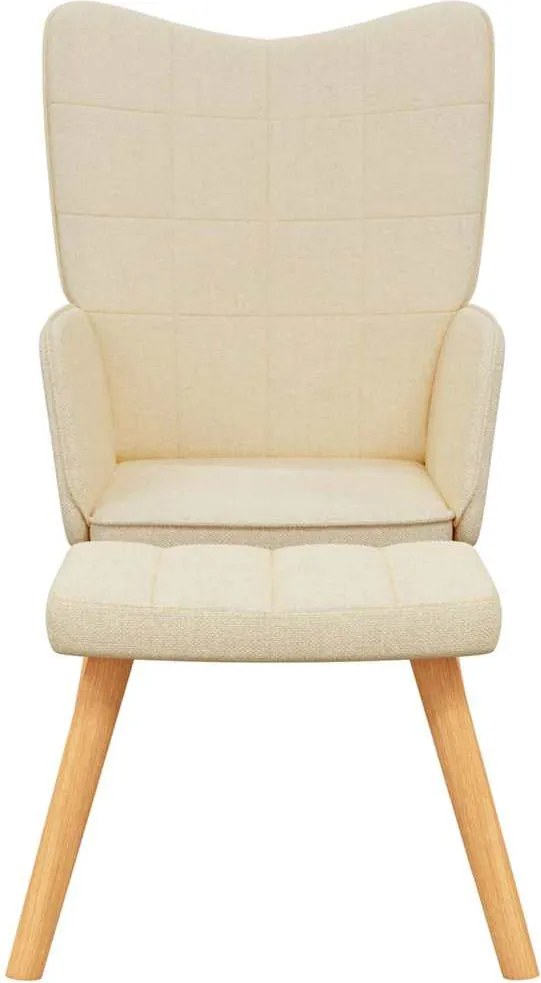 Relaxační křeslo se stoličkou krémové textil 327932