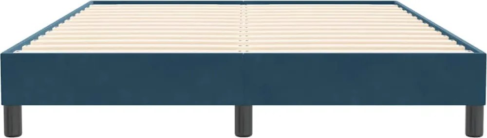Postel Box Spring bez matrace tmavě modrá 160x210 cm samet 3315835