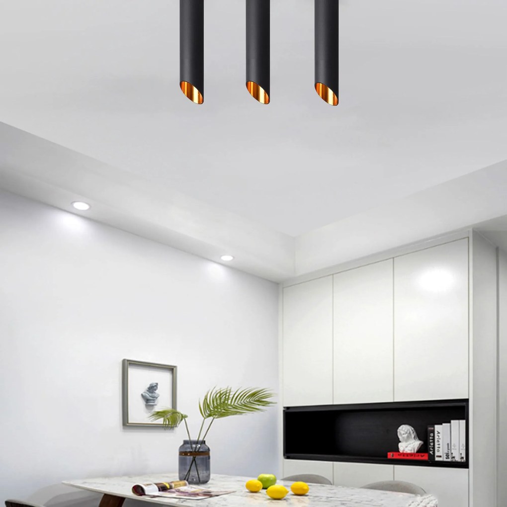 Toolight - Designová závěsná lampa DIAMENT 392197, černá-zlatá, OSW-03691