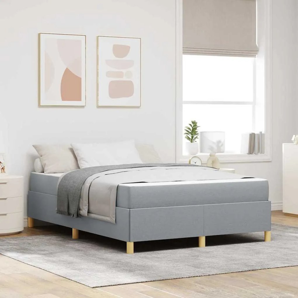 Rám postele Světle šedá 160 x 200 cm textil 3398948